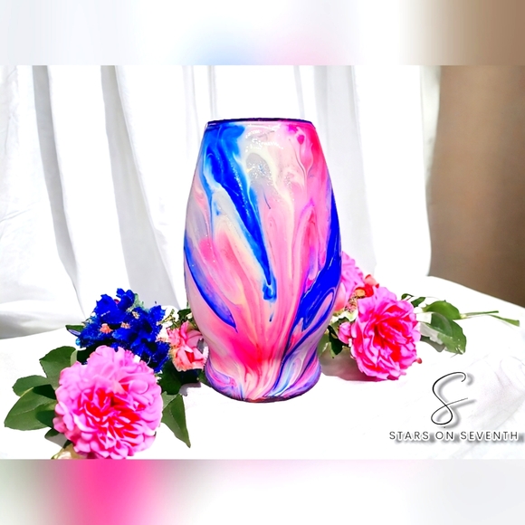 Hand Crafted | Accents | Blooming Bellflower 7 Mario Glass Vase | Poshmark